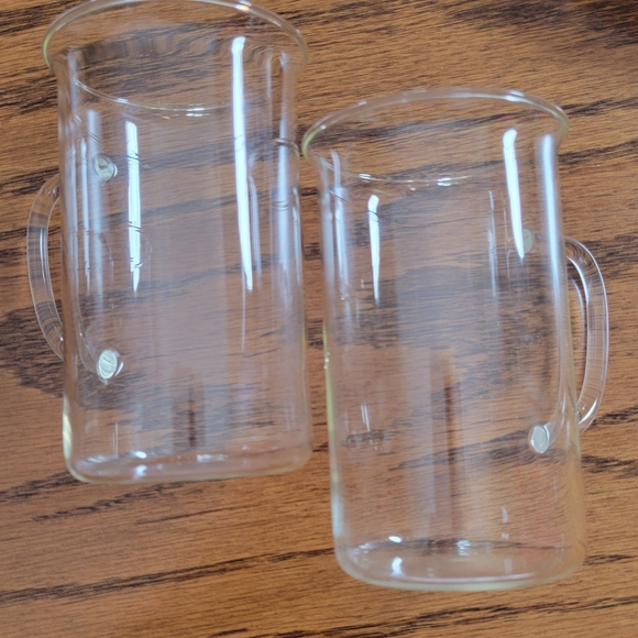 Kitchen | Clear Glass Coffeer Tea Mugs 2 Y2k Cappuccino Iced Coffee ...